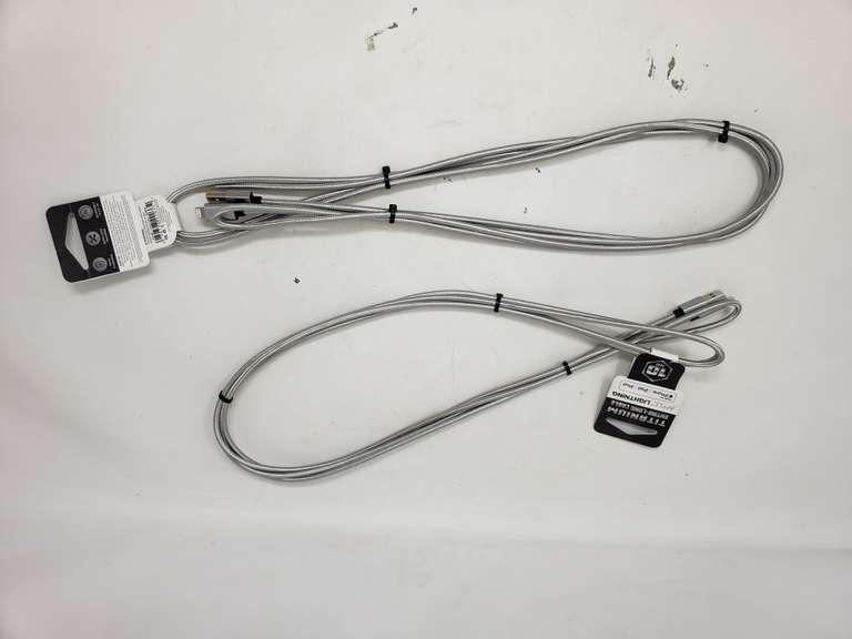 Lot of 2 Titanium Extra Long Cable - Made For iPhone, iPad, iPod ...