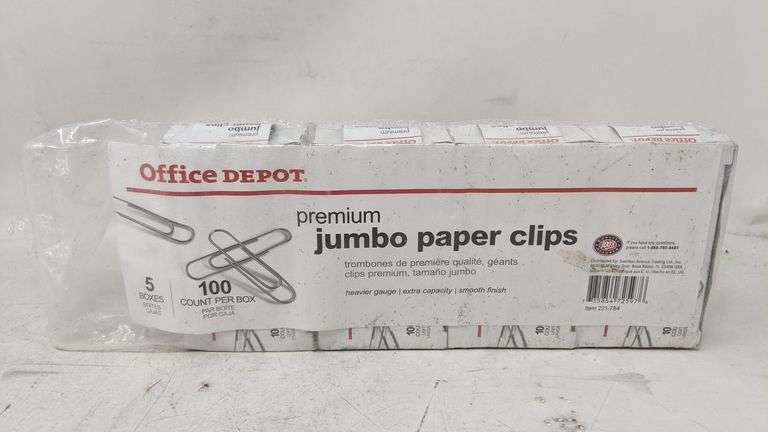Pack of 5 Office Depot Premium Jumbo Paper Clips (Missing One Pack ...