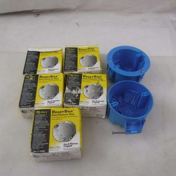 Assortment of Ceiling Electrical Boxes: 2 Carlon Gang Round Old Work ...