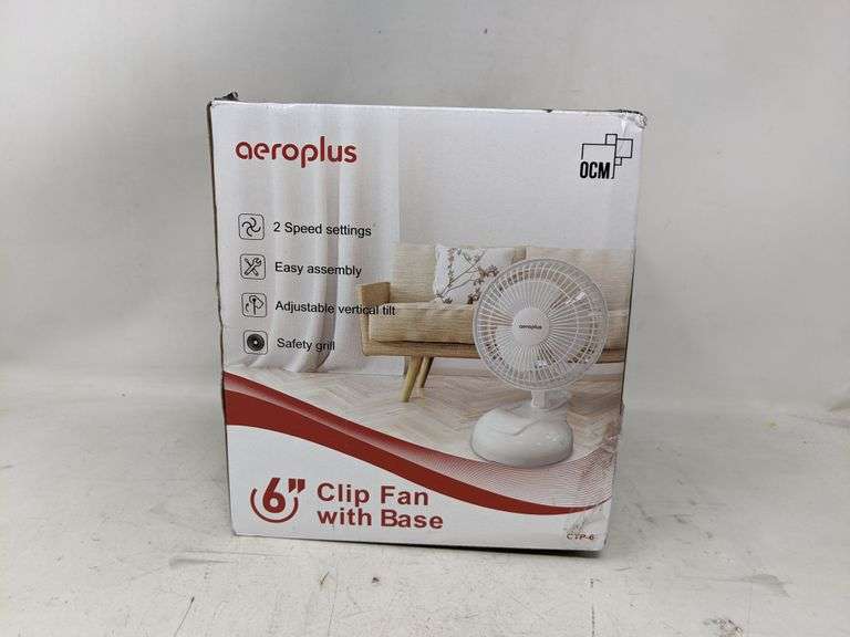 OCM Aeroplus Clip Fan with Base - 6in - Dutch Goat