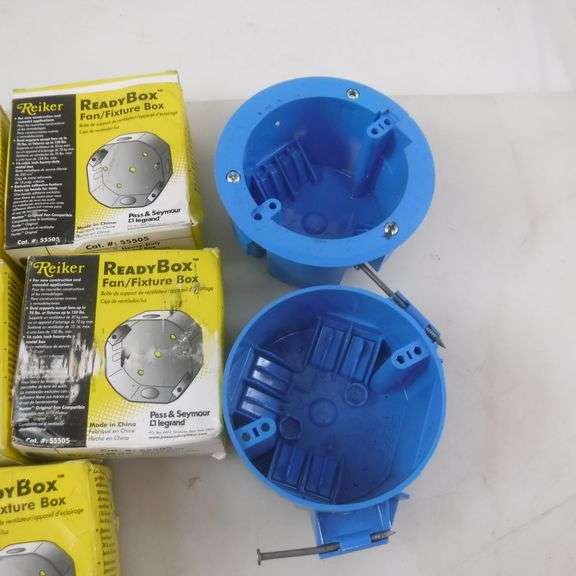 Assortment of Ceiling Electrical Boxes: 2 Carlon Gang Round Old Work ...