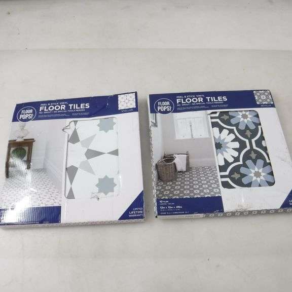 Assormtent Of 2 Floor Tiles: Peel & Stick Vinyl Floor Tiles, No Grout, No Special Tools Needed ...