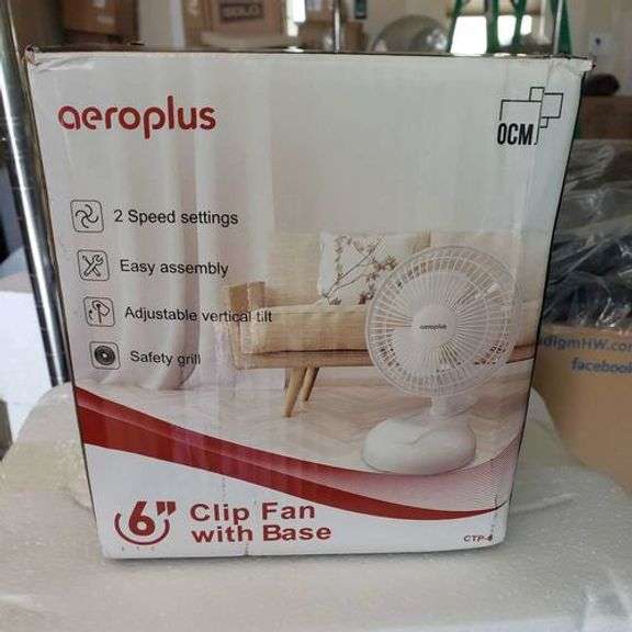 Aeroplus 6" Clip Fan With Base, 2 Speed Settings, Adjustable Vertical Tilt - Dutch Goat