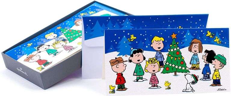 Pack Of 16: Hallmark Boxed Christmas Cards Peanuts Gang With Peanuts ...