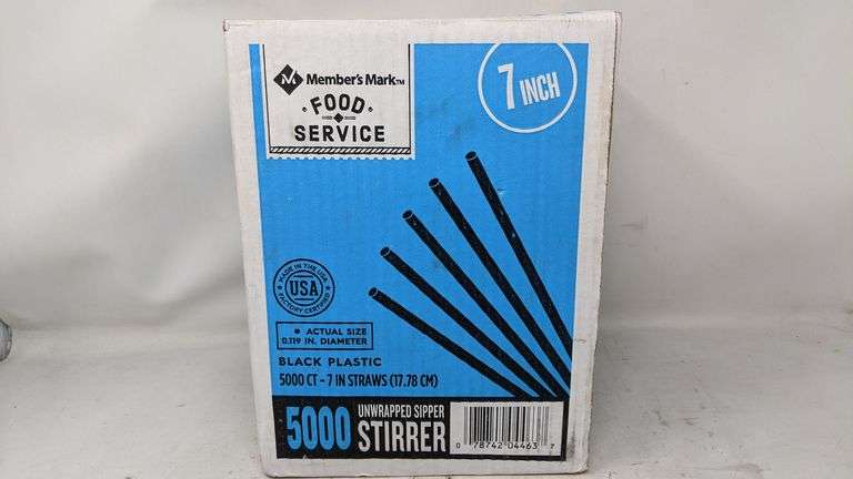 Member's Mark Food Service Black Plastic Unwrapped Sipper Stirrer 5000 ...