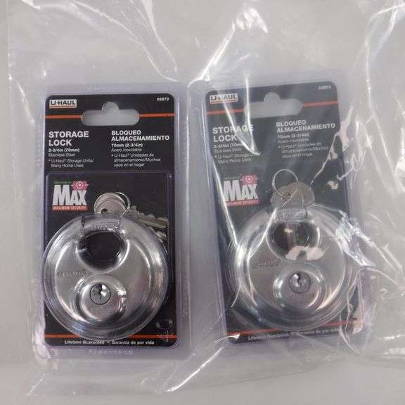 Lot Of 2 : UHAUL Circular Stainless Steel MAXIMUM SECURITY Cut ...