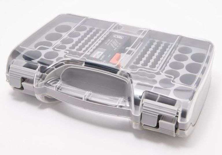 180 Slot Battery Organizer With Hinged Clear Cover - Includes Removable ...