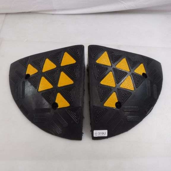 2 Round Ends Caps Sidewalk Curb Ramp - Heavy Duty - Dutch Goat