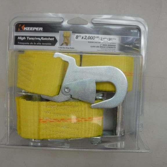 Keeper 8 Ft Ratchet Tie Down - High Tension Ratchet - Full Size Snap ...