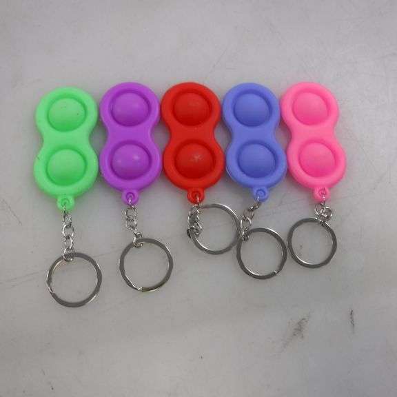 Lot Of 5: Bubble Wrap Pop Fidget Keychains (See Pics For Colors ...
