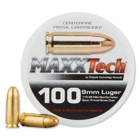 Lot Of 3: Tula MAXXTech Brass Centerfire Pistol Cartridges - 100 Rounds ...