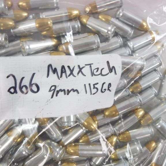 Tula MAXXTech Brass Centerfire Pistol Cartridges - 9mm Luger, 115 Grain ...