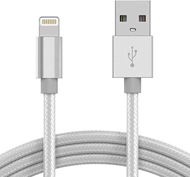 Lot Of 4: Silver 10ft Apple Lightning Titanium Extra-Long Charging ...
