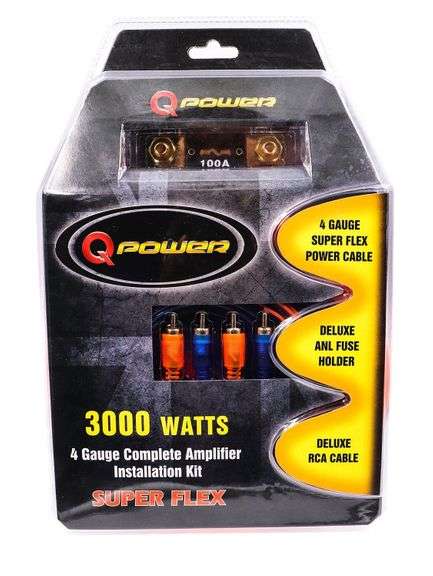 QPW-4GFLEX Q Power Super Flex 3000 Watt 4 Gauge Amplifier Kit - Dutch Goat