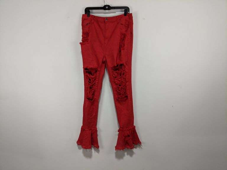 Fashion Nova Red Ripped Jeans 16 - Dutch Goat