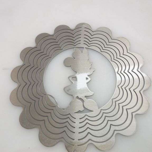 Super Cute Minnie Mouse Silver Minnie Mouse Wind Spinner Rotator 8 ...