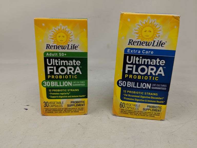 Assortment of 2 Renew Life Ultimate Flora Probiotic, Adult 50+ 30 ...