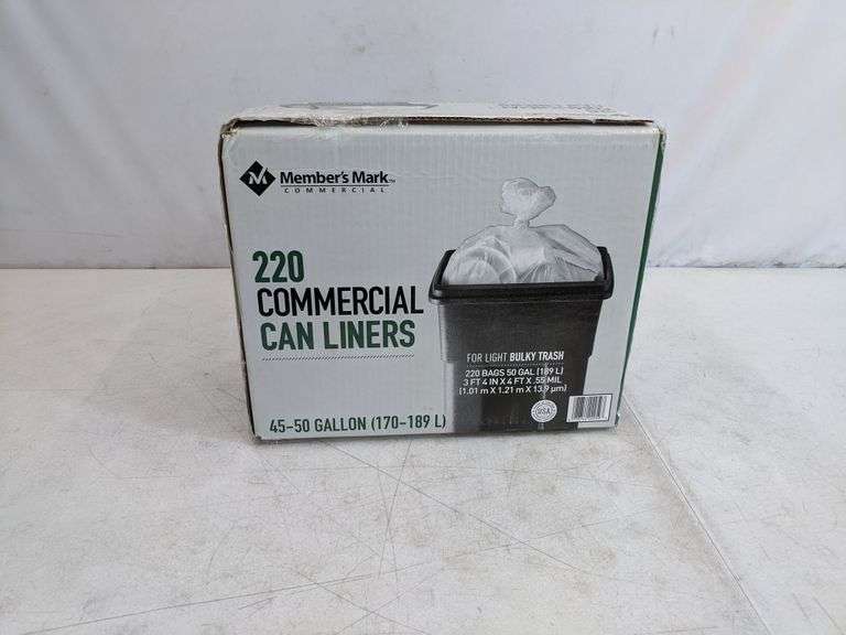 Member's Mark Commercial Can Liners - 220 Can Liners Total, 45-50 ...