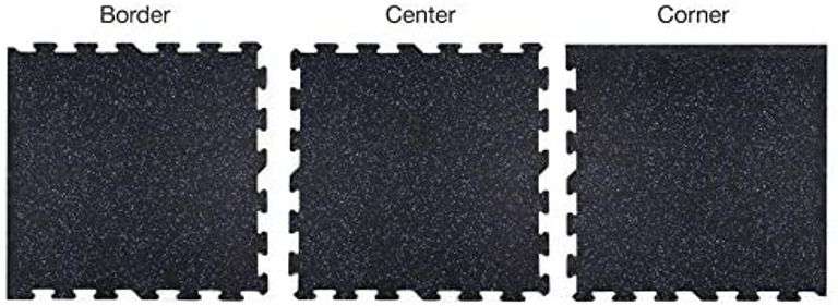 Interlocking Rubber Utility Flooring Black Covers 12 Square Ft. Kit ...