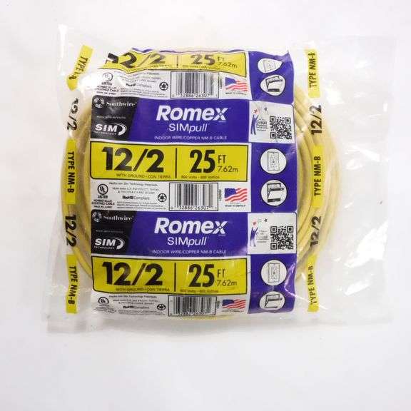 Southwire 25 ft. 12/2 Solid Romex SIMpull CU NM-B W/G Wire - Dutch Goat
