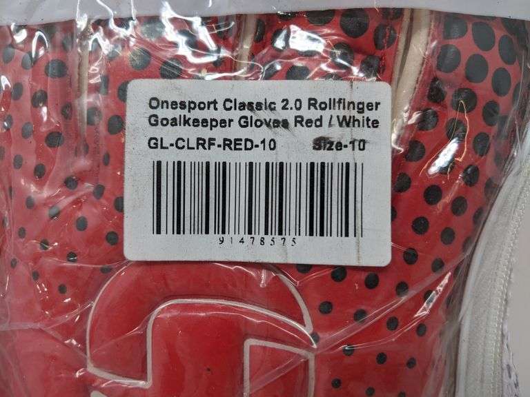 Onesport Classic 2.0 Rollfinger Goalkeeper Gloves - Red/White - Dutch Goat