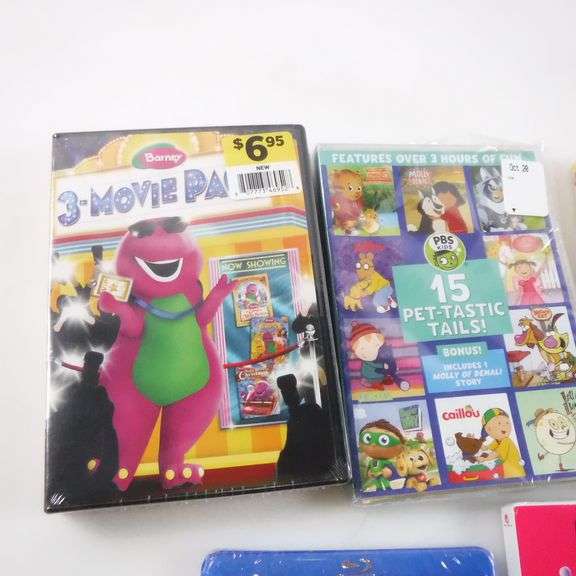 Assortment of Kids DVD's: 3-Movie Pack Barney, 15 Pet-Tastic Tails ...