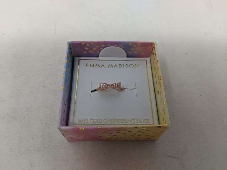Emma Madison Youth Girls 18k Rose Gold over sterling silver- pink Bow ...