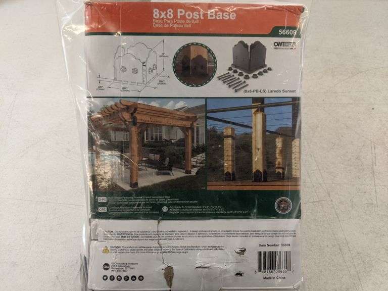 8x8 Black Metal Post Base - Dutch Goat