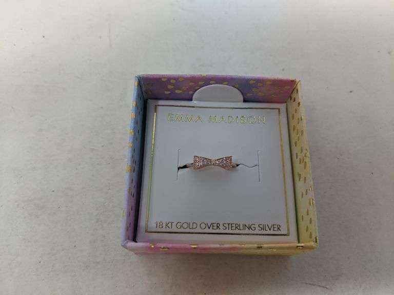 Emma Madison Youth Girls 18k Rose Gold over sterling silver- pink Bow ...