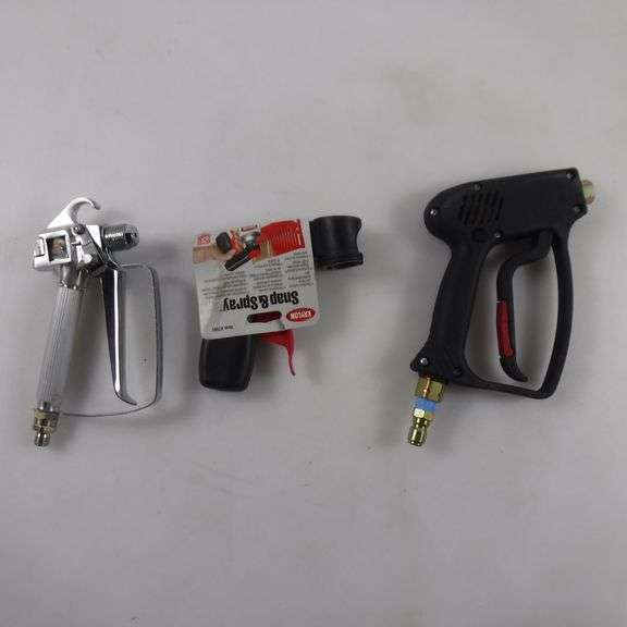 Assortment of Spray Guns: Airless Paint Sprayer Silver, Snap And Spray ...