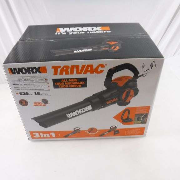 Worx Trivac 3-in-1 Leaf Blower/Mulcher/Vacuum WIth Leaf Collection ...