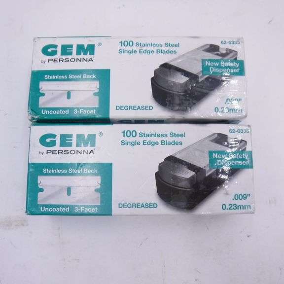 Lot Of 2: GEM 100 ct Stainless Steel Single Edge Blades Uncoated 3 ...
