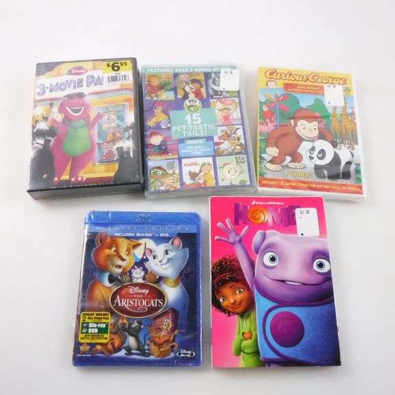 Assortment of Kids DVD's: 3-Movie Pack Barney, 15 Pet-Tastic Tails ...