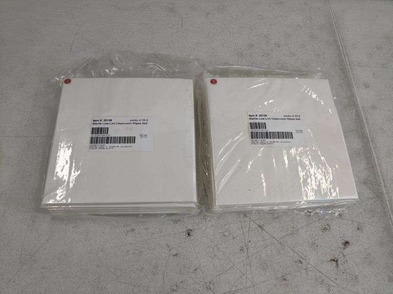 Lot of 2 Sterile Low-Lint Cleanroom Wipes - White, 9" x 9" - 50 Total ...