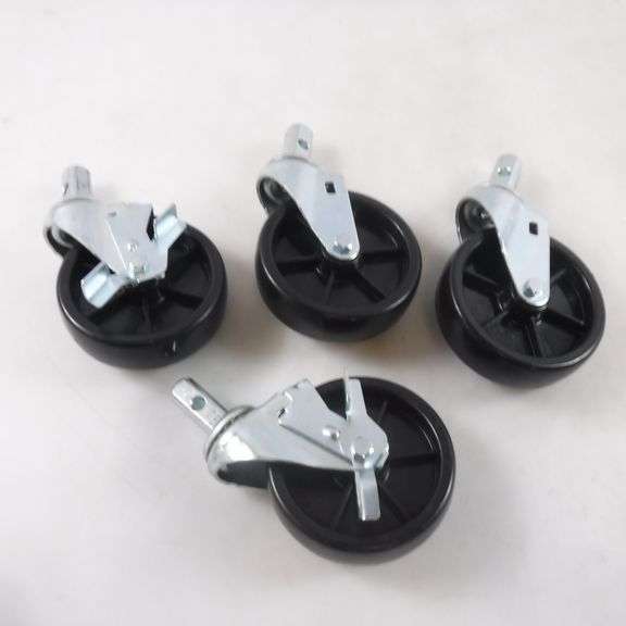 Lot Of 4 : 5" Plastic Swivel Wheels With Attachment May Be Used On A ...