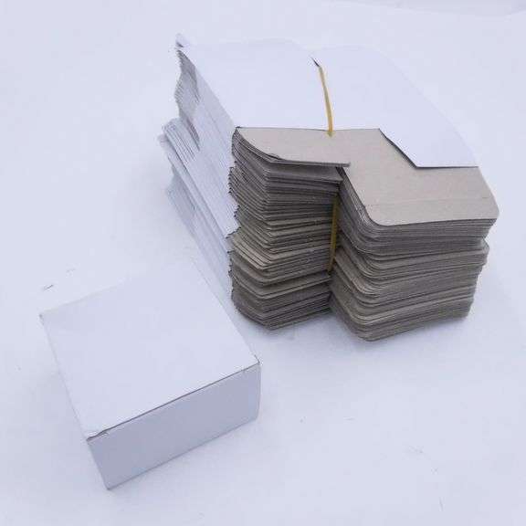 Lot Of 100 White Square Paper Thin Cardboard Craft Boxes 3.75" x 3.5" x ...