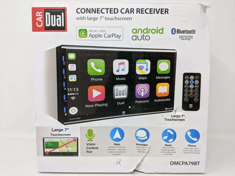 Car Dual Connected Car Receiver With Large 7" Touchscreen - Bluetooth ...