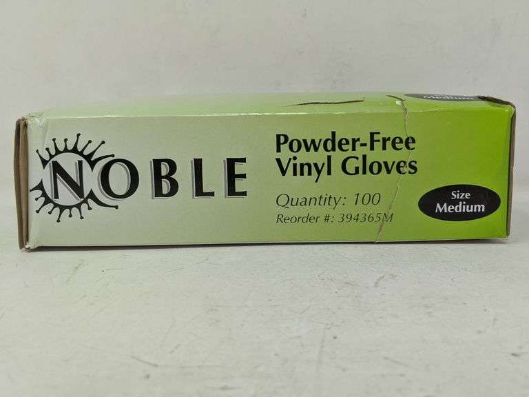 Lot of 10 Noble Powder Free Vinyl Gloves 100 Disposable Gloves Medium ...