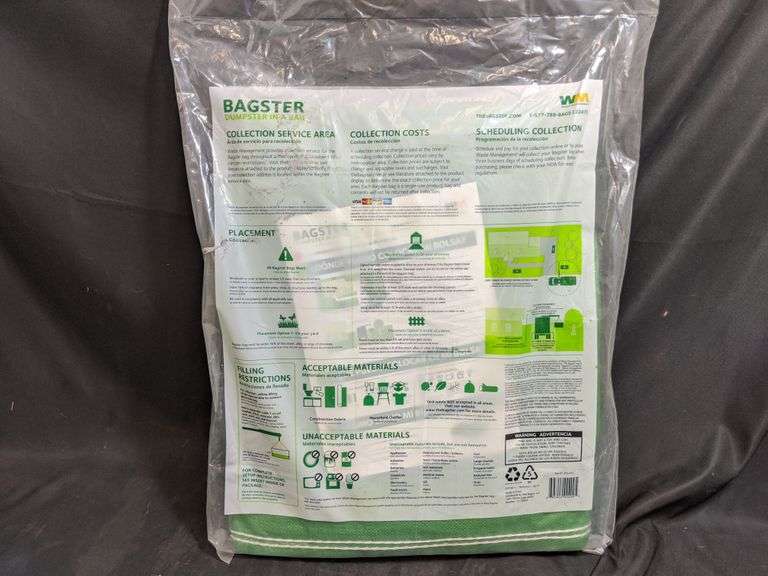 Lot of 2 Waste Management Bagster Dumpster In A Bag 8 f tx 4 ft x 2 ft ...