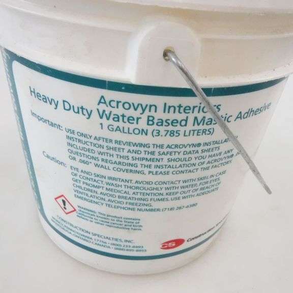 Acrovyn Heavy Duty Water Based Mastic Adhesive, 1 Gallon, Color: White ...