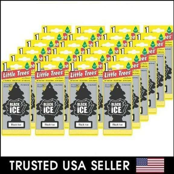 Lot Of 24: Little Tree Black Ice Scent For Air Freshener Home/Car ...