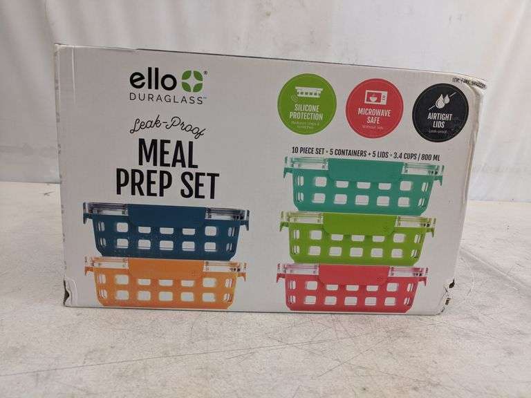 Ello Duraglass Leak-Proof Meal Prep Set - 10 Piece Set - Dutch Goat