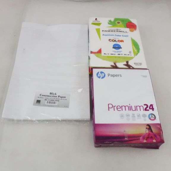 Assortment Of Paper: HP Premium 24lb Paper, 500 Sheets; And Hammermill ...