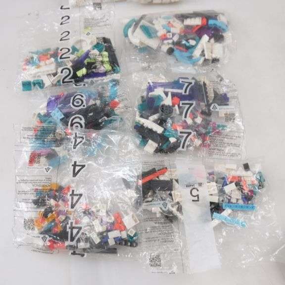 Assortment Of Legos: 2 Bags Of White Assortment Pieces And 6 Bags Of ...