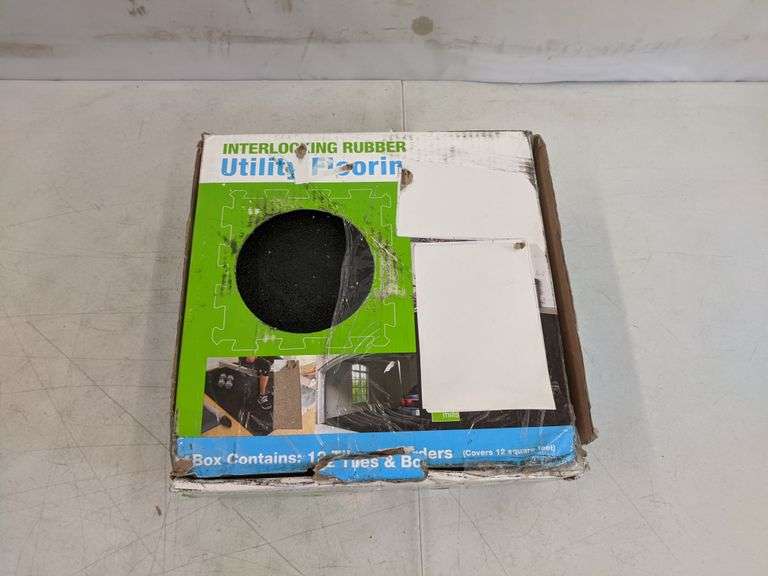 Interlocking Rubber Utility Flooring - Black, 12 Tiles - Dutch Goat