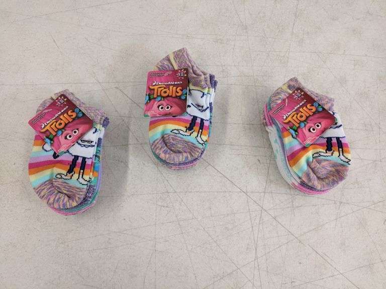 Lot of 3 Children's DreamWorks Trolls Sock Packs - 5 Socks in Each, 7 ...