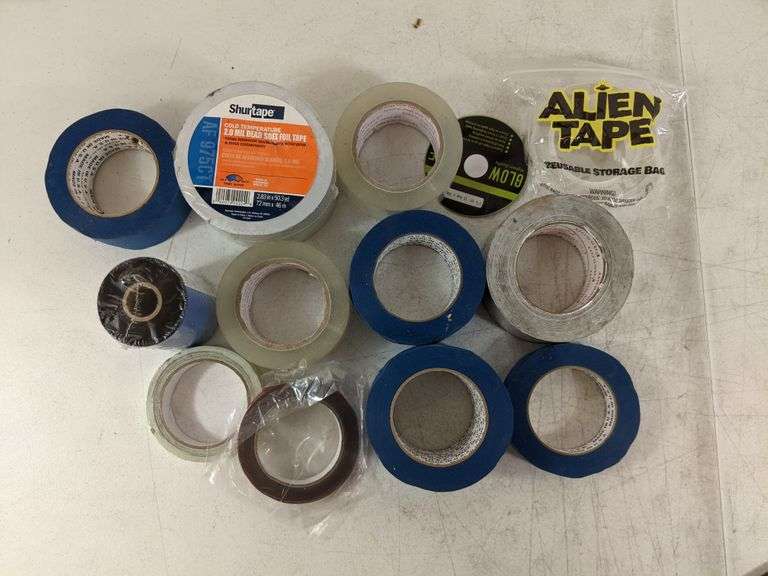 Assortment of 13 Tape Rolls - Brands and Types Vary - Dutch Goat