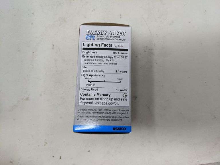 Case of 24 Satco Energy Saver Mini Spiral 13W Soft White Light Bulbs ...