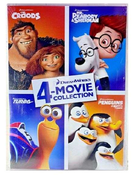 Dreamworks 4-Movie Collection: The Croods, Mr Peabody & Sherman, Turbo ...