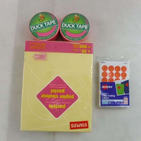 Assortment Of Office Supplies: 2 Rolls Of Bright Pink Duck Tape 1.88" X ...